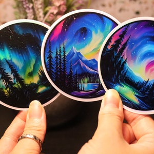 Holographic Aurora Borealis Stickers 3 Pack, Magnet - Etsy