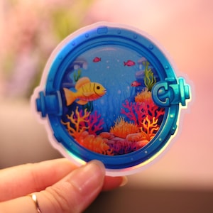 Holographic Deep Sea Fish Sticker Rainbow Decal Laptop Hydro Coral Reef ...