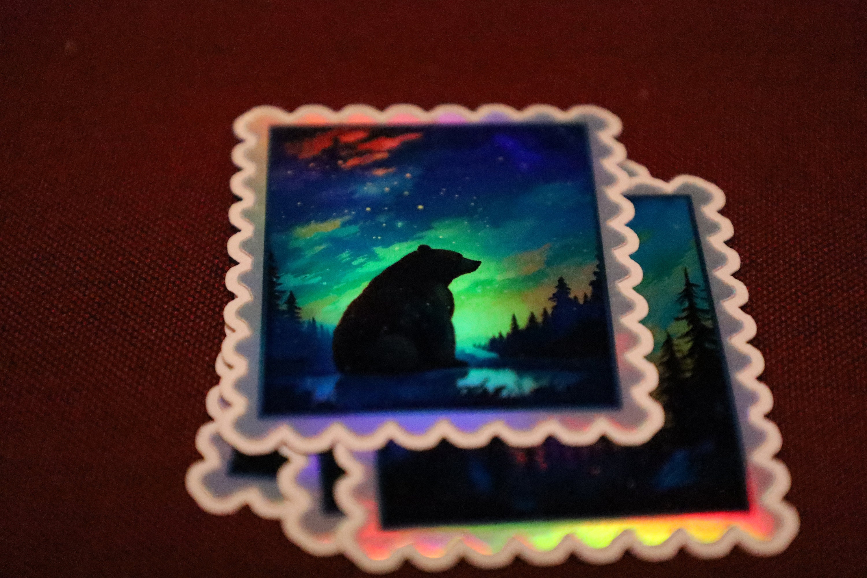 Holo Bear Fireflies Sticker, Rainbow Stamp Decal - Etsy
