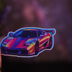 Holographic Lamborghini Sticker Rainbow Decal Laptop Hydro Tag Lambo ...