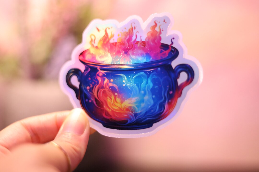 Holographic Cauldron Sticker Rainbow Decal Laptop Hydro Shiny Handmade ...