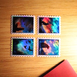 Holo Lone Wolf Howling Sticker Stamp Rainbow Decal Laptop Shiny ...