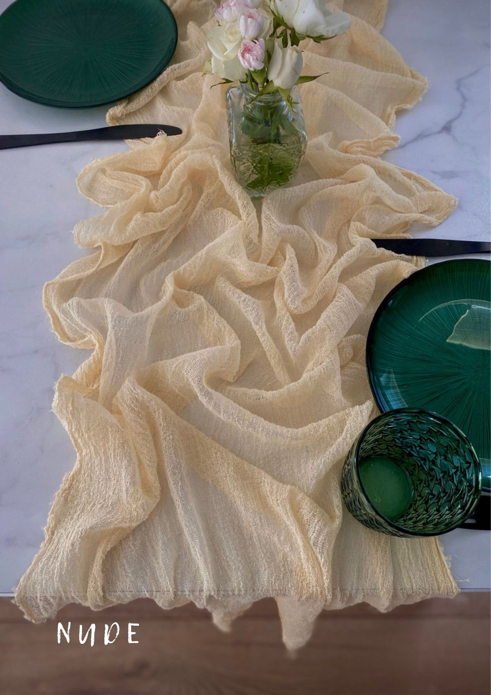 Light Beige Gauze Table Runner Wedding Decor Boho Centerpieces - Etsy