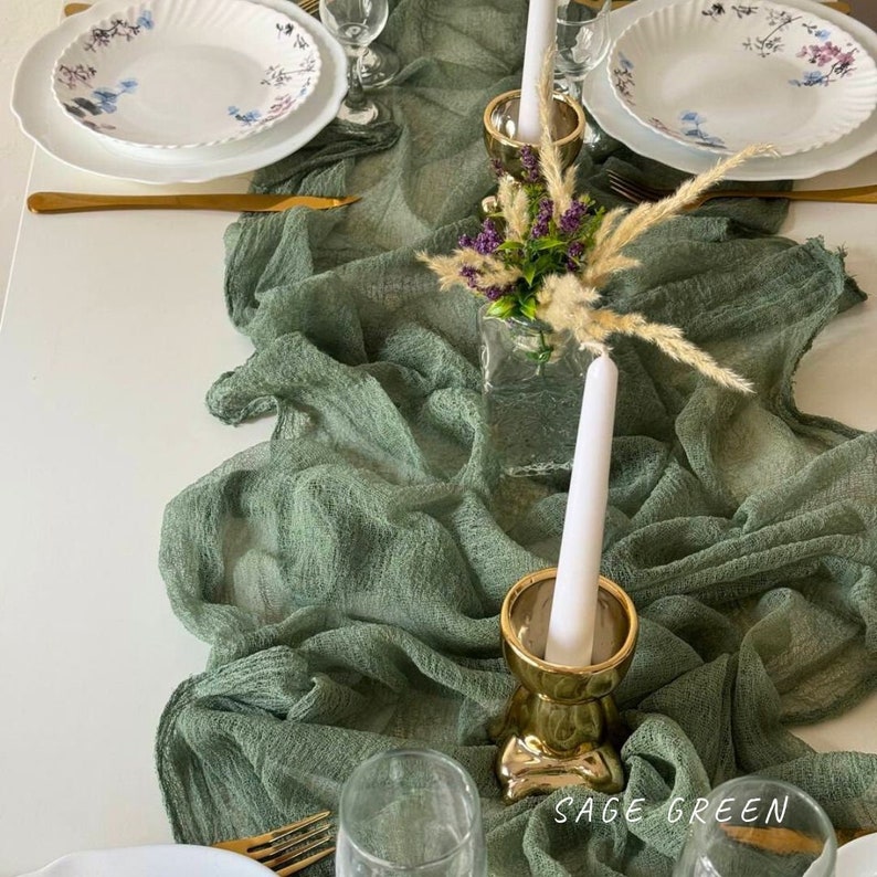 Sage Green Wedding Table Decorations, Rustic Centerpiece Table Runners ...
