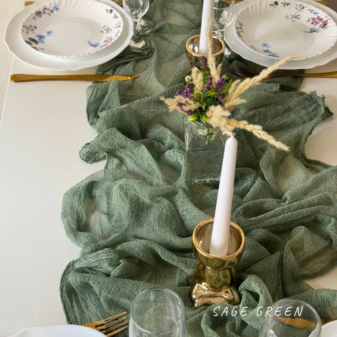 Sage Green Wedding Table Decorations, Rustic Centerpiece Table Runners ...