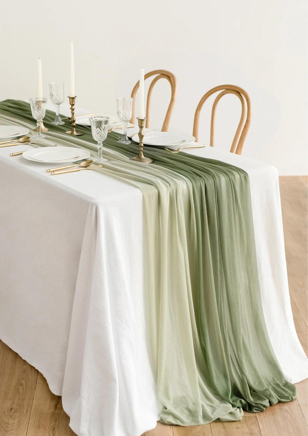 Sage Green Boho Wedding Cheesecloth Table Runners, Wedding Arch Tape ...
