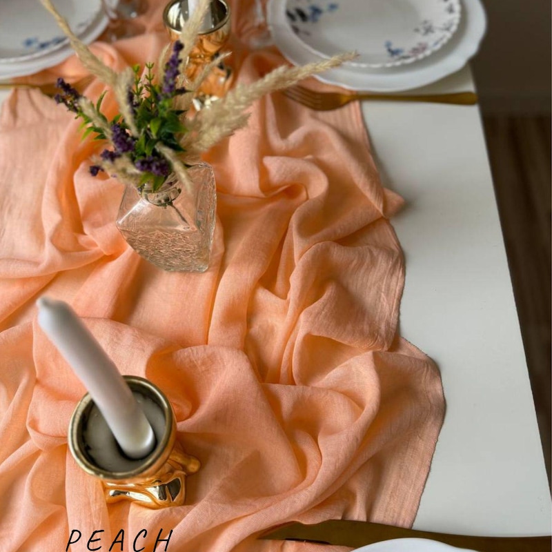 Peach Table Runner - Etsy