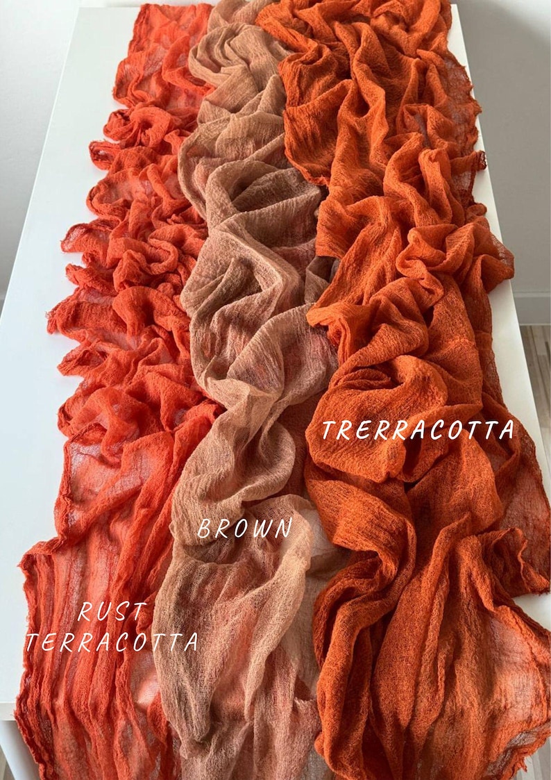 Terracotta Cheesecloth Table Runners Mariage Automne, Fall Wedding ...