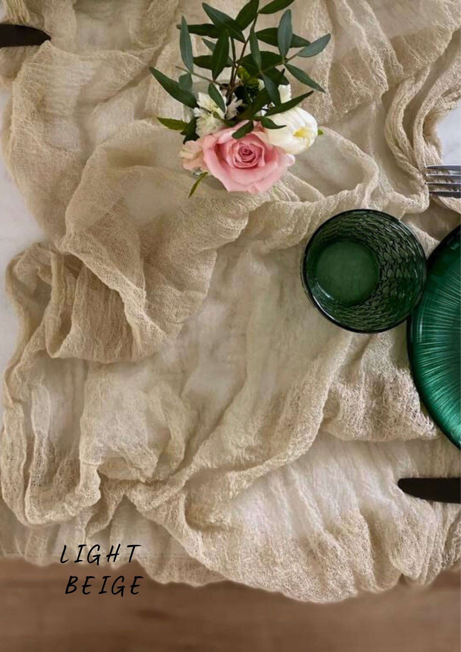 Light Beige Gauze Table Runner Wedding Decor Boho Centerpieces - Etsy