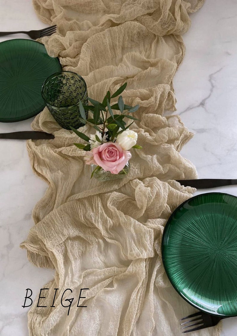 Light Beige Gauze Table Runner Wedding Decor Boho Centerpieces - Etsy