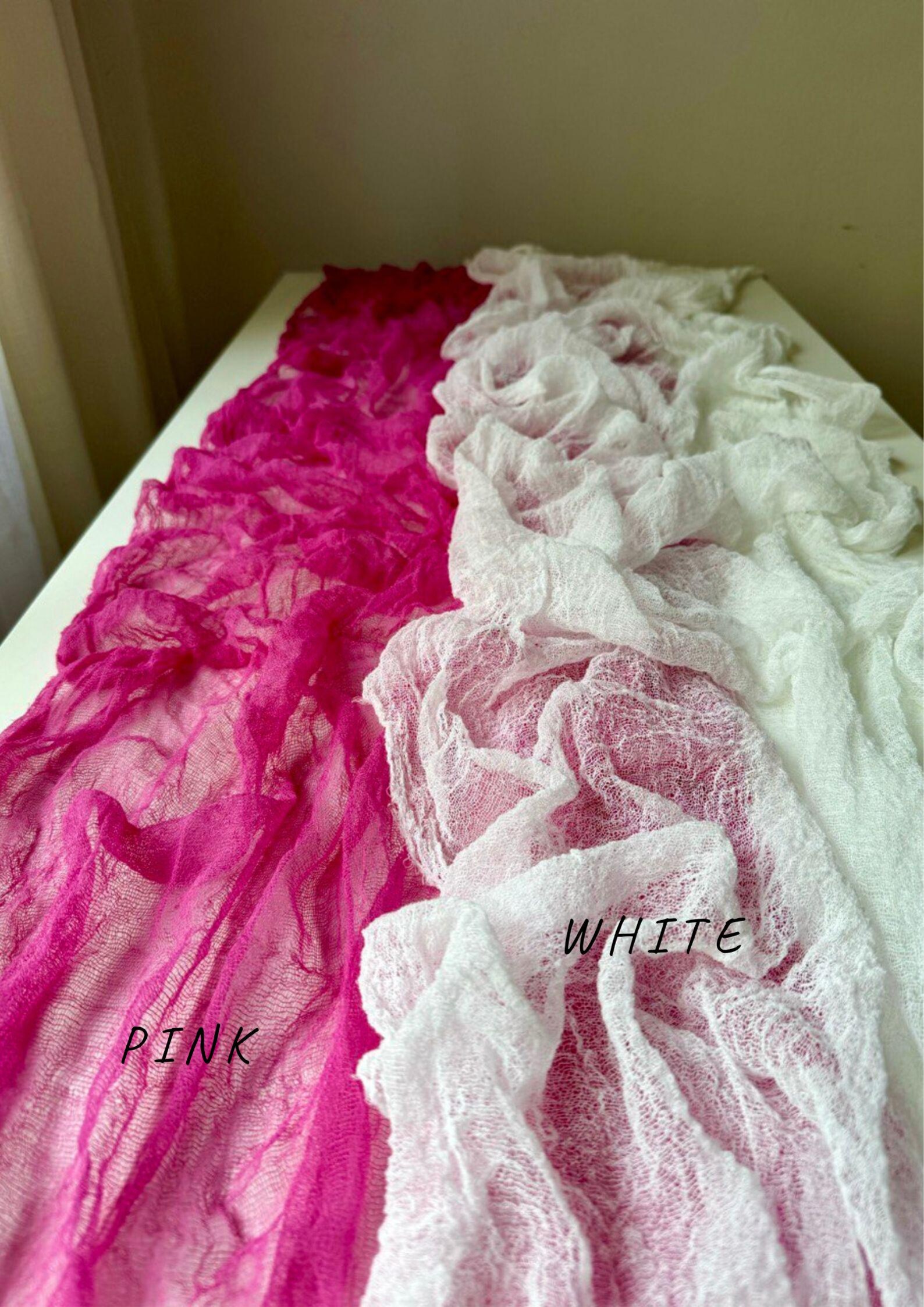 Pink Tables Centerpieces for Gauze Runners, Boho Wedding Cotton Table ...
