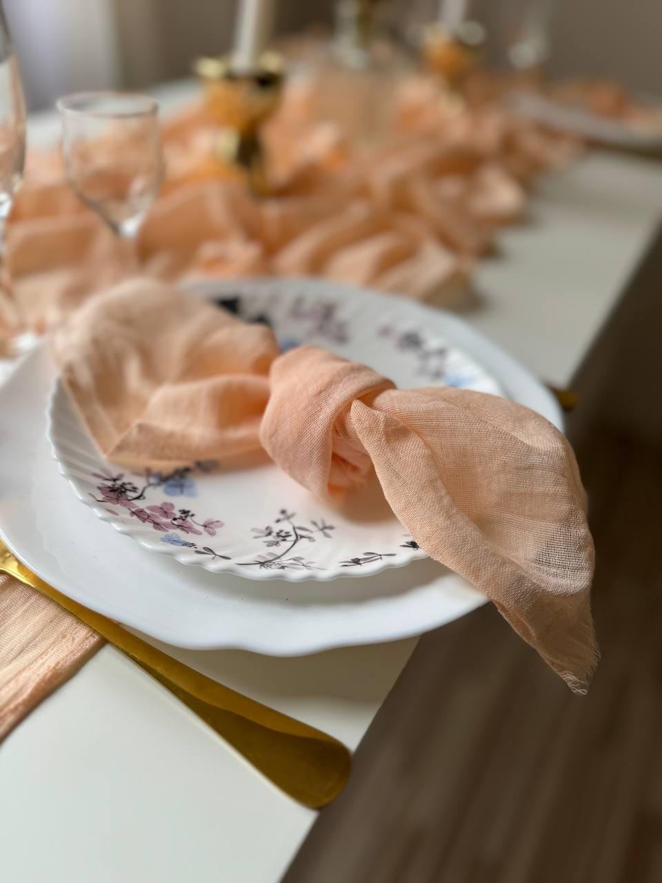Peach Wedding Centerpieces for Tables Napkins, Cheese Cloth Cotton ...