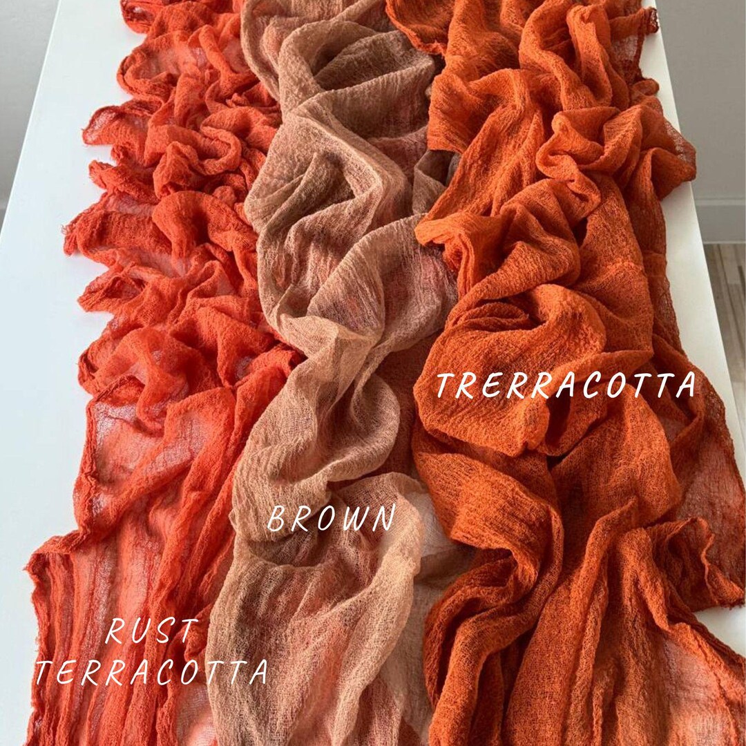 Terracotta Boho Wedding Cheesecloth Table Runner, Wedding Arch Decor ...