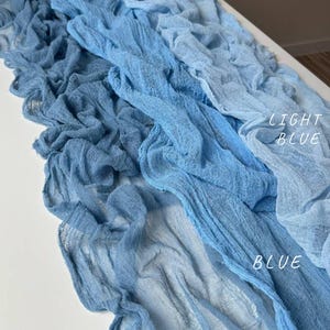 Dusty Blue Cheesecloth Table Runners, Boho Wedding Arch Backdrop - Etsy