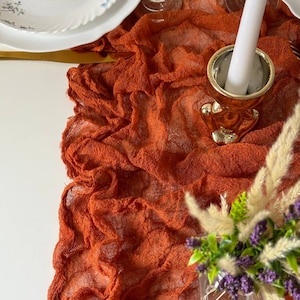 Terracotta Boho Wedding Cheesecloth Table Runner, Wedding Arch Decor ...