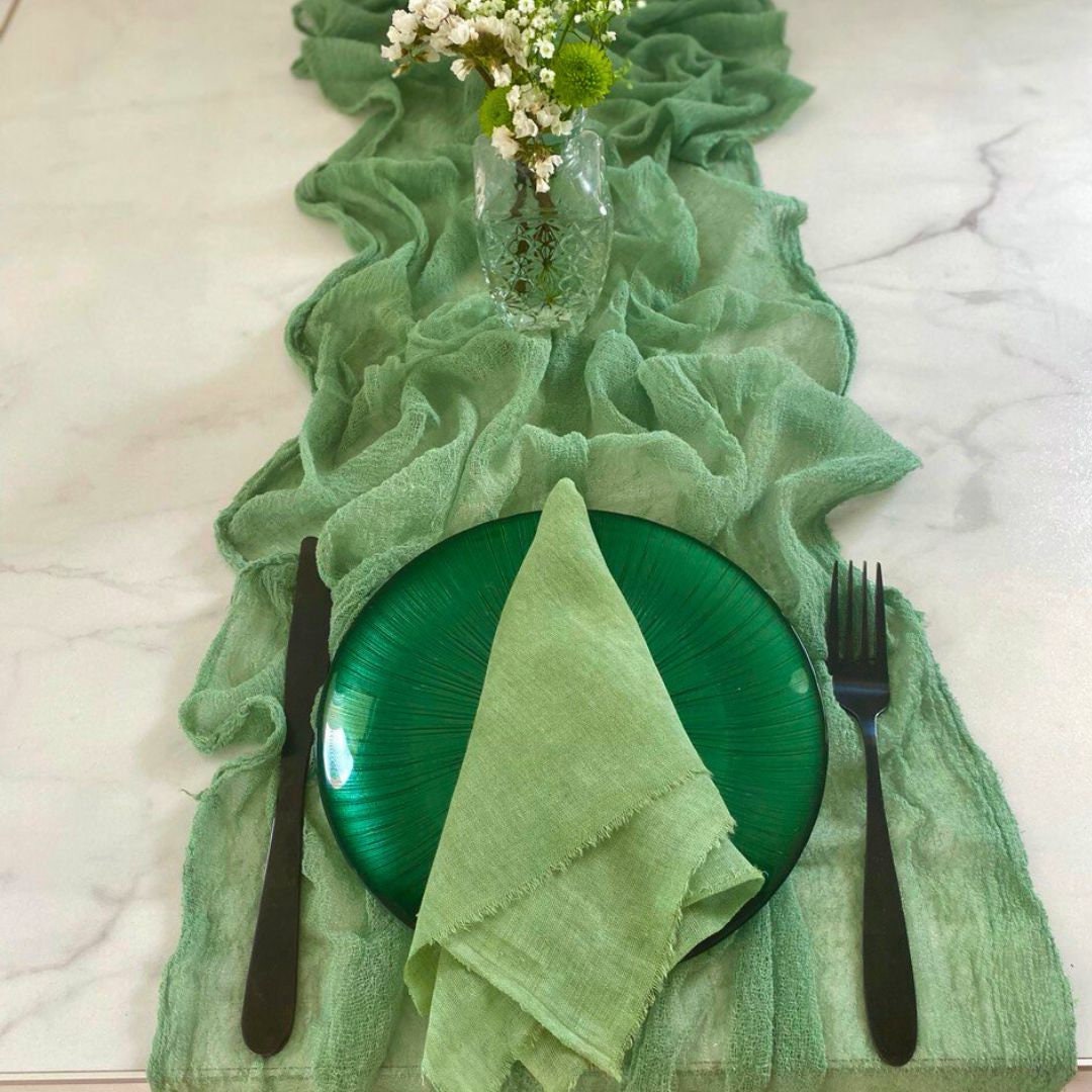Sage Green Cotton Table Napkin, Boho Wedding Decor, Rustic Cheese Cloth ...