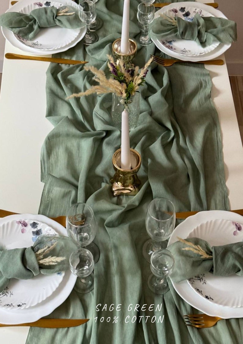 Sage Green Wedding Centerpieces for Tables Napkins, Cheesecloth Cotton ...