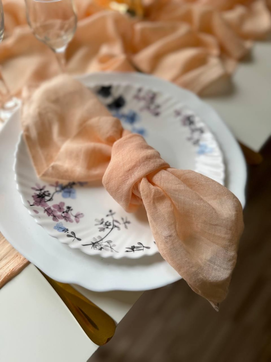 Pale Peach Wedding Centerpieces for Tables Napkins, Cheese Cloth Cotton ...