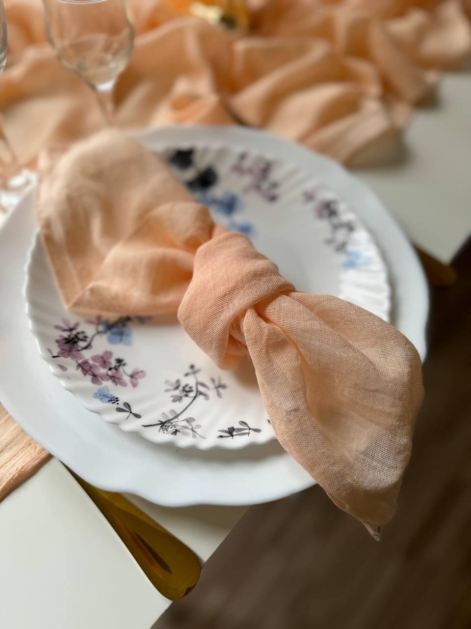 Peach Wedding Centerpieces for Tables Napkins, Cheese Cloth Cotton ...