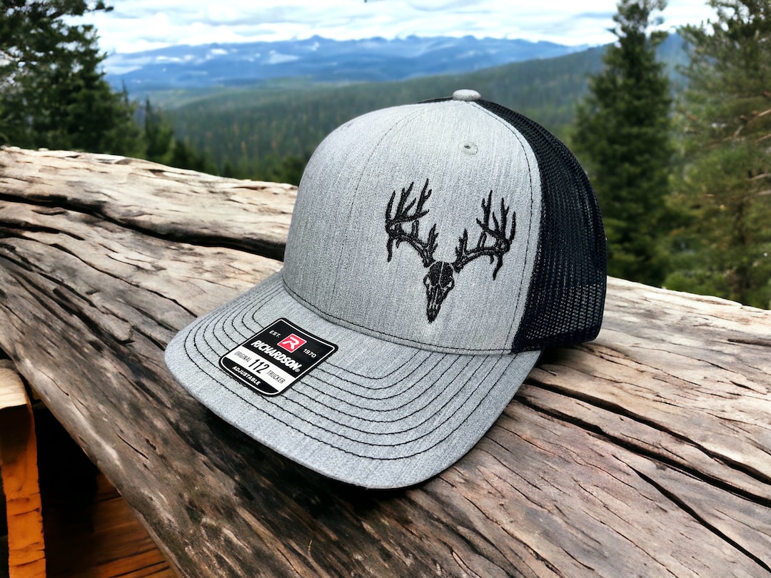 Deer Skull Hat, Embroidered Hunting Hat, Deer Hunting Hat, Antlers ...
