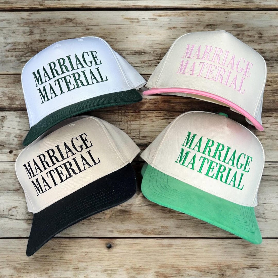 Marriage Material Hat, Funny Bride Hat, Bride Accessories, Bachelorette ...