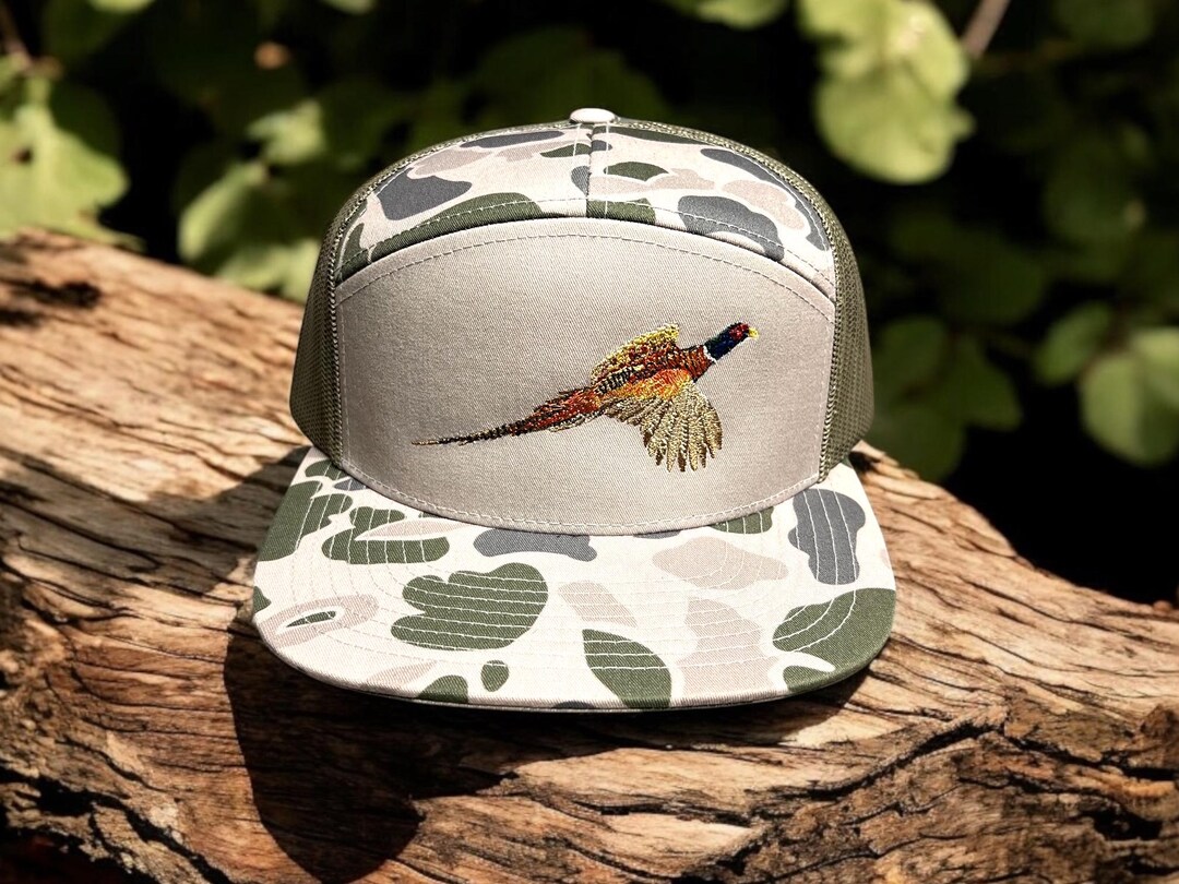 Flying Pheasant Hat Embroidered Hunting Hat Richardson 168 Flat Bill ...