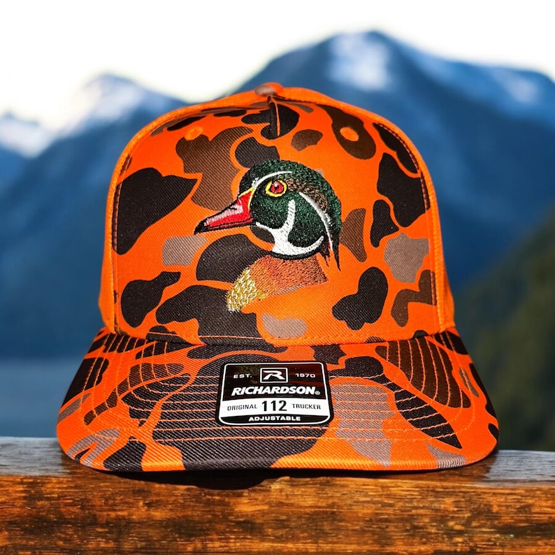 Wood Duck Hat, Duck Hunting Hat, Camo Hat, Embroidered Duck Hat, Gift ...