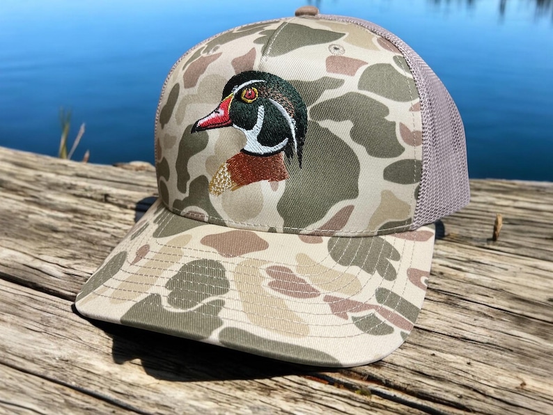 Wood Duck Hat, Duck Hunting Hat, Camo Hat, Embroidered Duck Hat, Gift ...