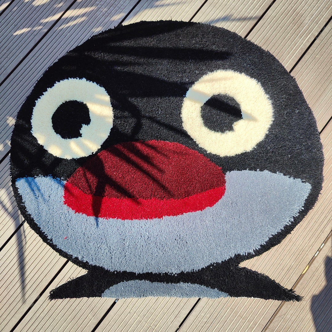 Hand Tufted Pingu Meme Rug - Etsy