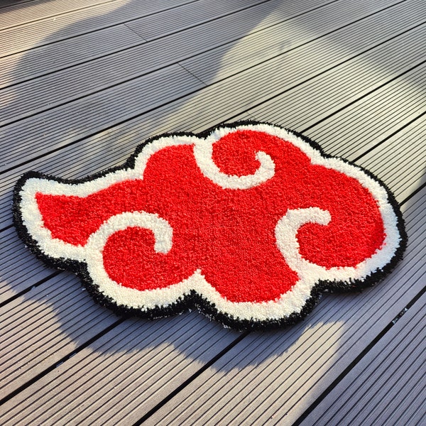 Naruto Akatsuki Red Cloud Rug - Etsy