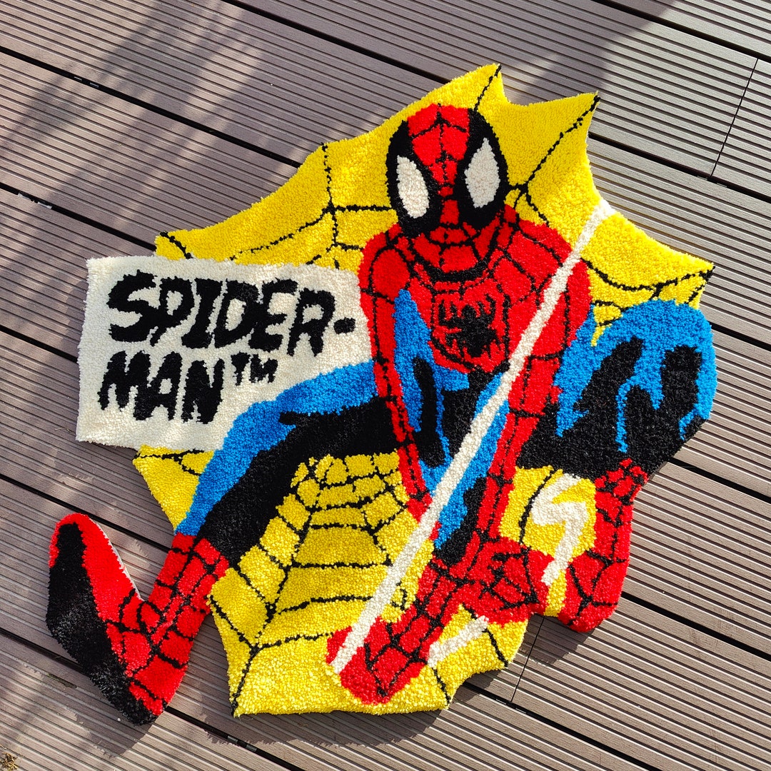 Spiderman Comic Book Hand Tufted Rug - Etsy