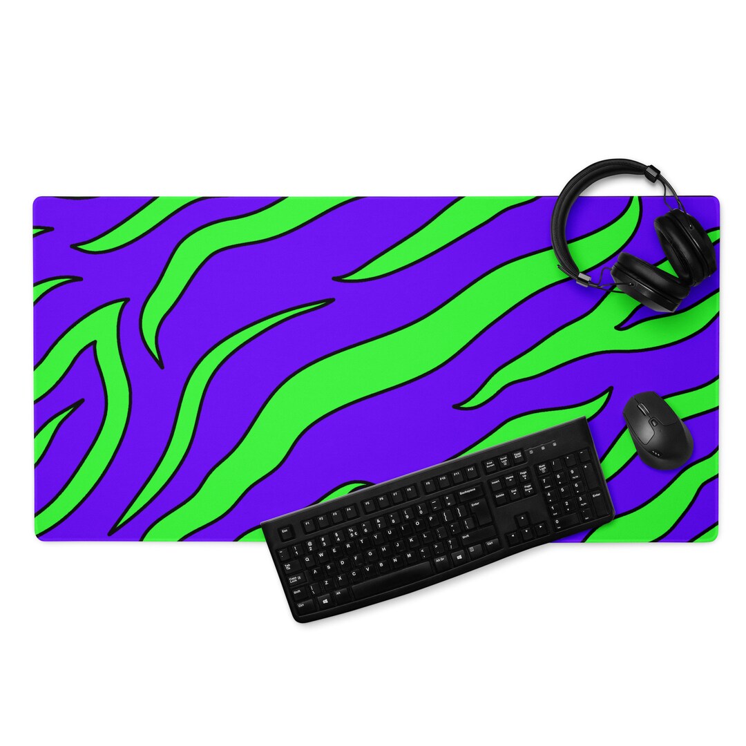 Purple-green Tiger Camo Desk Mat - Etsy