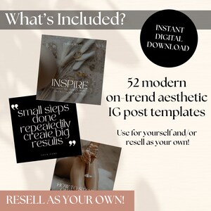 52 Modern Aesthetic Neutral Instagram Templates, Private Label Rights ...