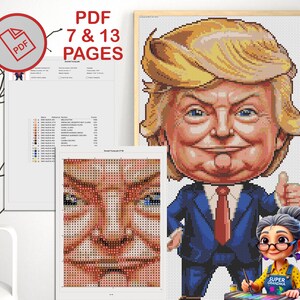 Donald Trump: a Fun Design for Cross-stitching, Perfect for Creative ...