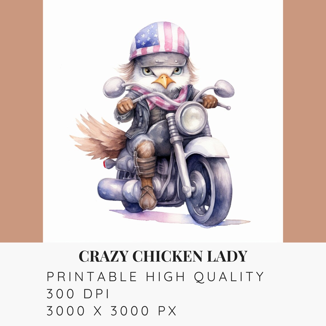 Patriotic Chicken PNG, Western PNG File Chicken PNG for Sublimation ...