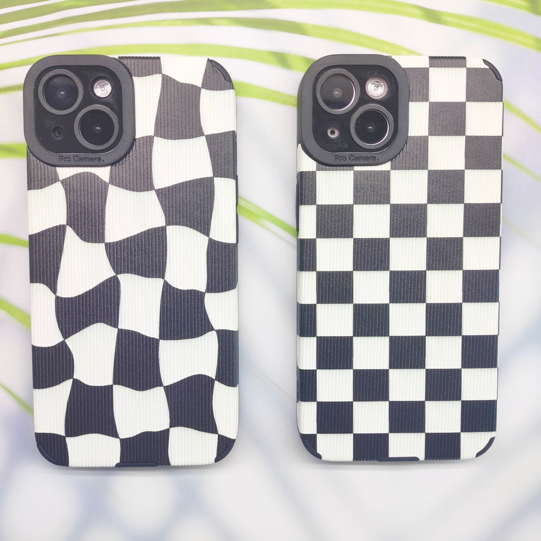 Luxury Black and White Checkered Phone Case for iPhone 14 13 - Etsy