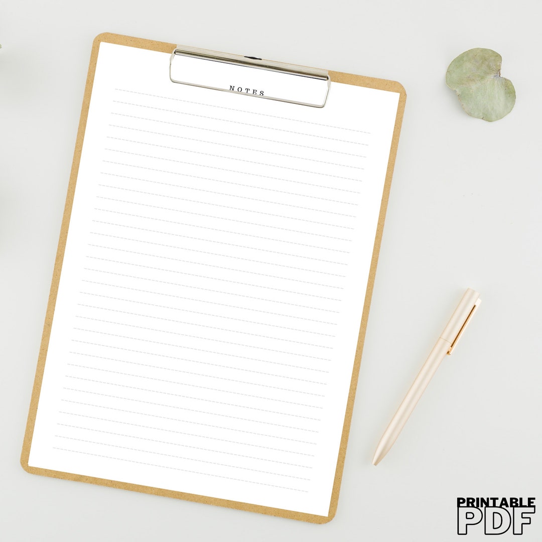 Notes Page Printable, Lined Notes Template, Note Taking, Writing Paper ...