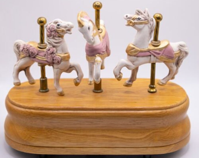 Set of THREE Musical Carousel Horses Wow - Etsy