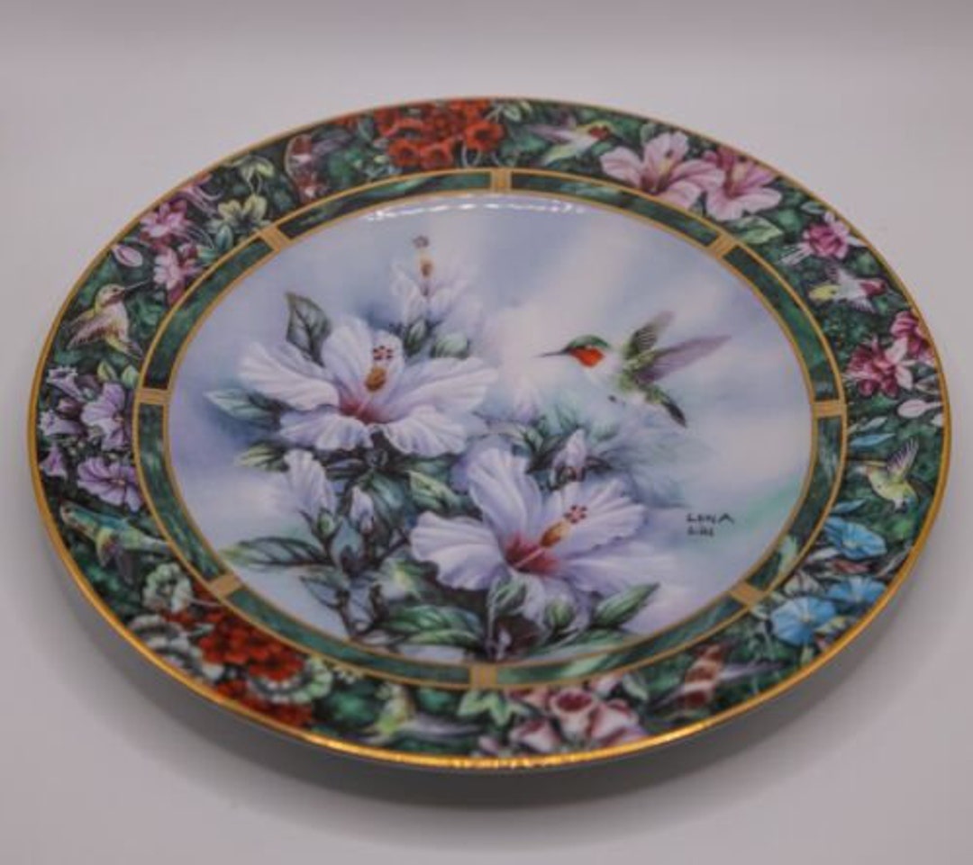 Lena Liu's Hummingbird Treasury "the Ruby Throated Hummingbird" Plate ...