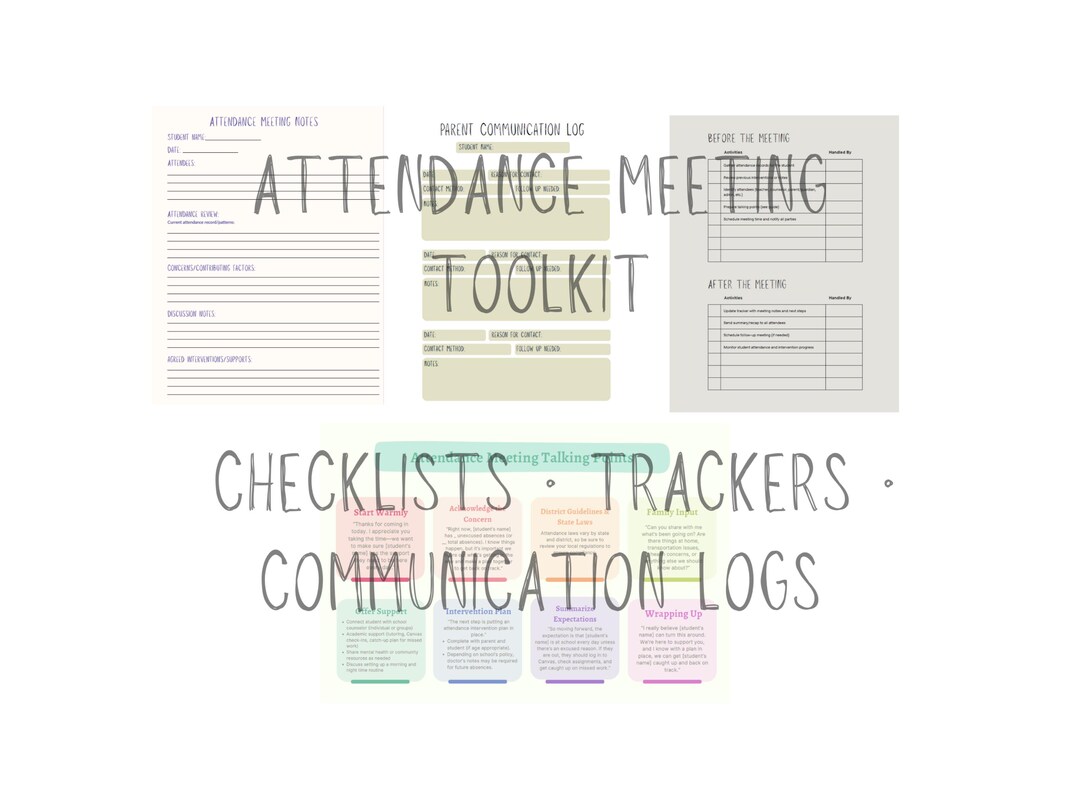 Attendance Meeting Toolkit | Checklists, Trackers & Parent ...