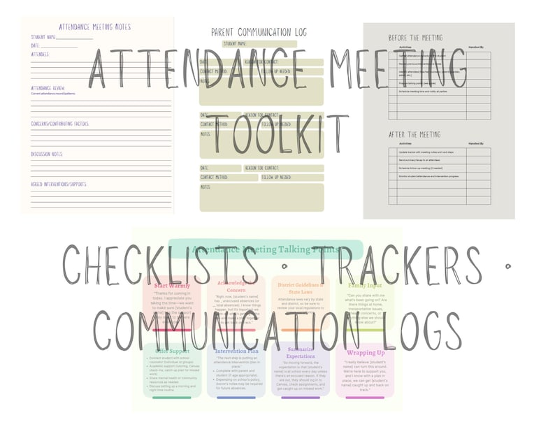 Attendance Meeting Toolkit | Checklists, Trackers & Parent ...
