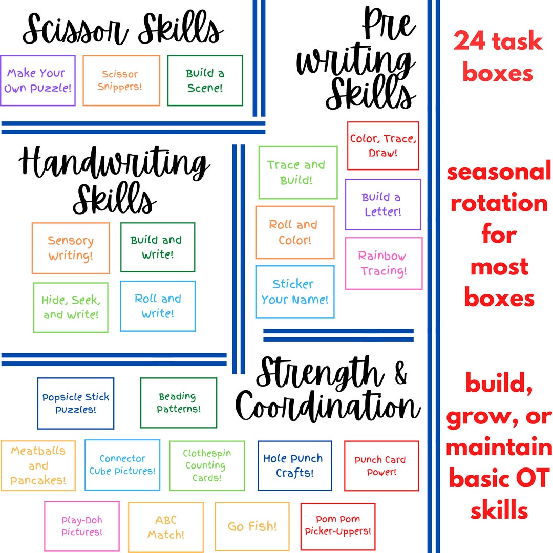 OT Fine Motor Task Bin Bundle With Seasonal Activities - 185 Pages ...