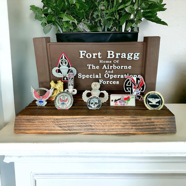Iconic Fort Bragg Sign Coin Display, Military Gift, Airborne ...