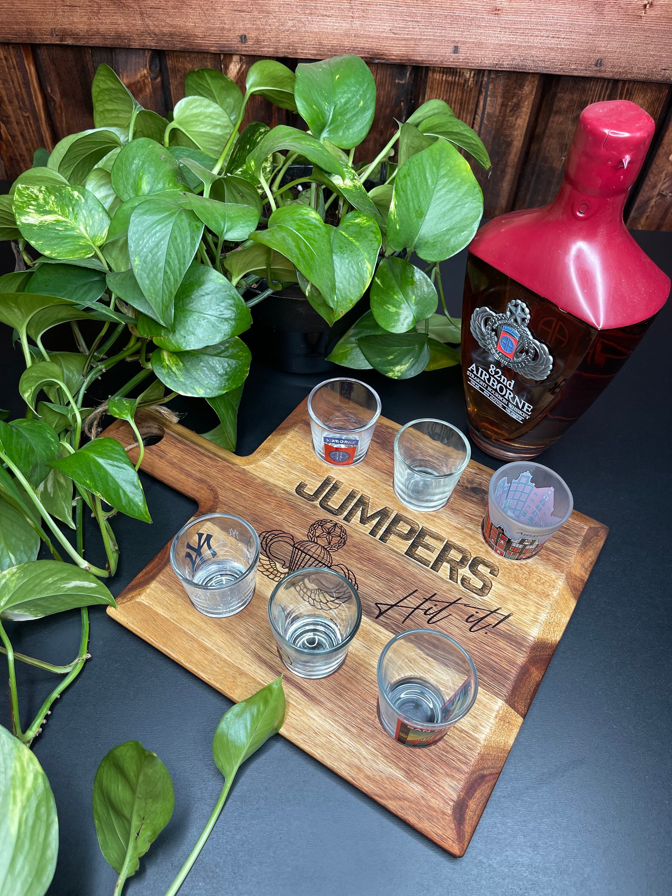 JUMPERS HIT IT Shot Board, Paratrooper, All American, Airborne, Jumpmaster, Gift for Him ...