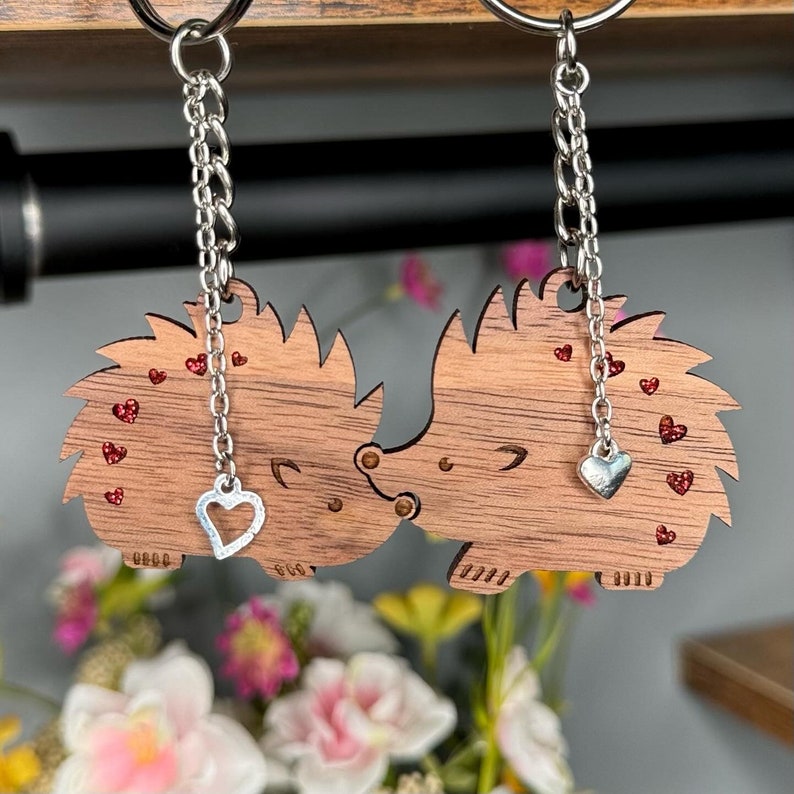 Interlocking Animal Couple Keychains, Valentine or Anniversary Keychain ...