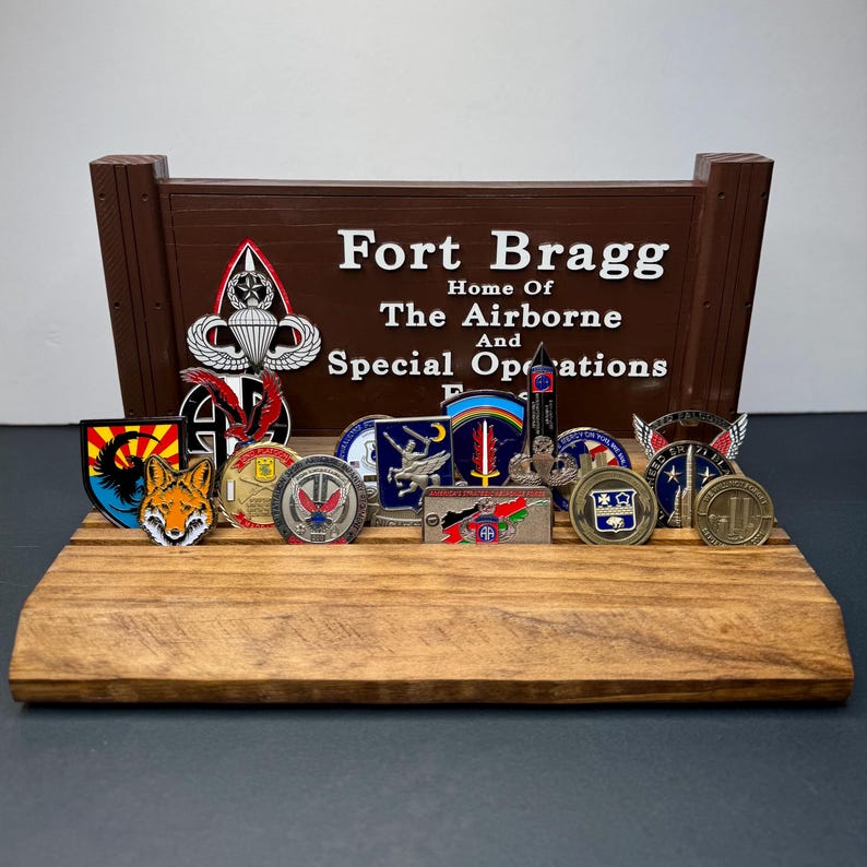 Iconic Fort Bragg Sign Coin Display, Military Gift, Airborne ...