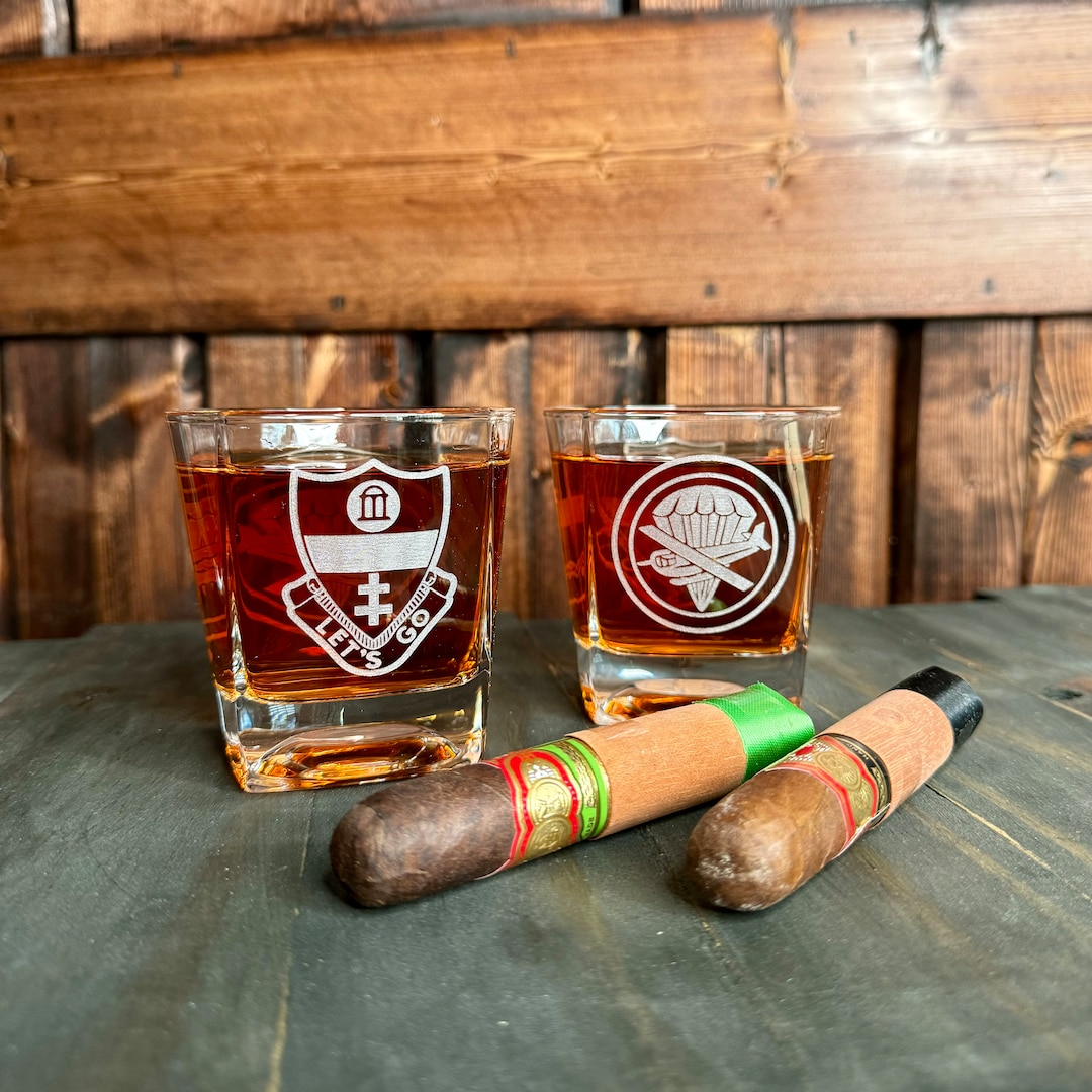 Custom Military Whiskey Glasses, Engraved Whiskey Glass Gift Set ...