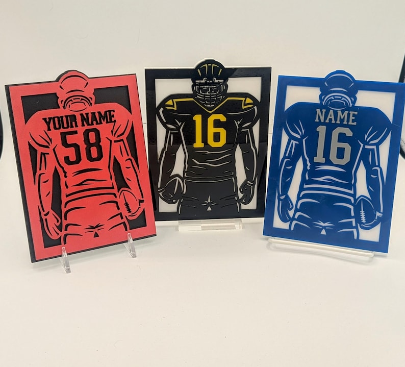 Custom Football Player Signs - Personalized Team Spirit Plaque - Etsy