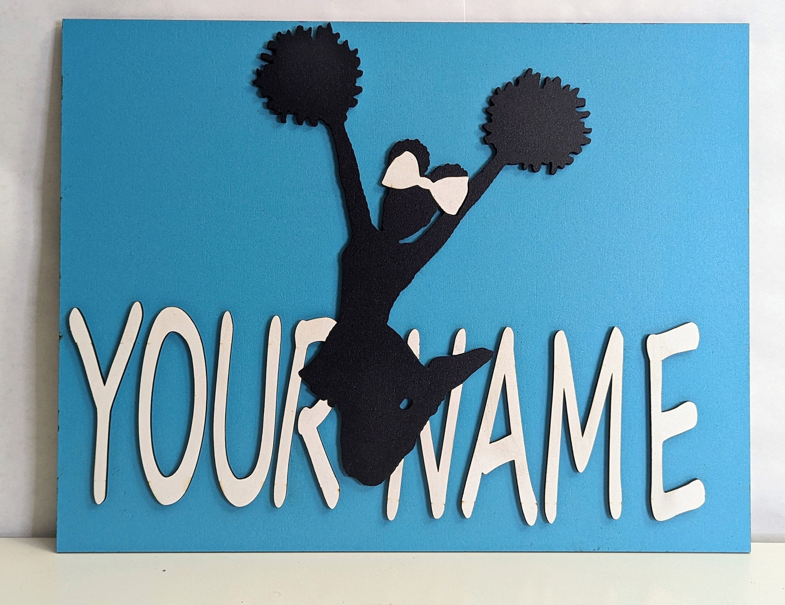 Personalized Cheerleader Name Sign, 3D Custom Cheerleader Sign, Laser ...