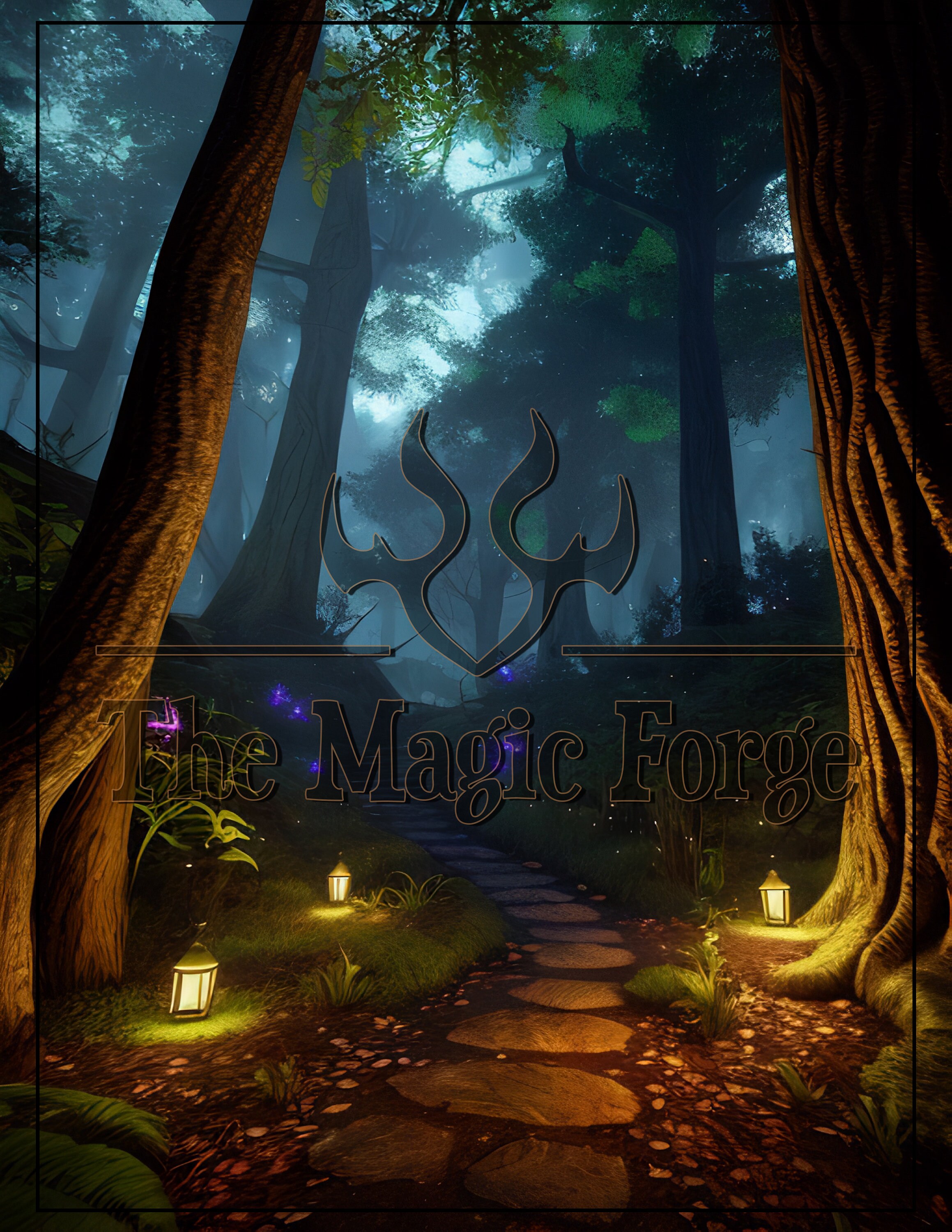 Crystal Caverns & Magical Forests Fantasy Landscapes Digital Printable ...